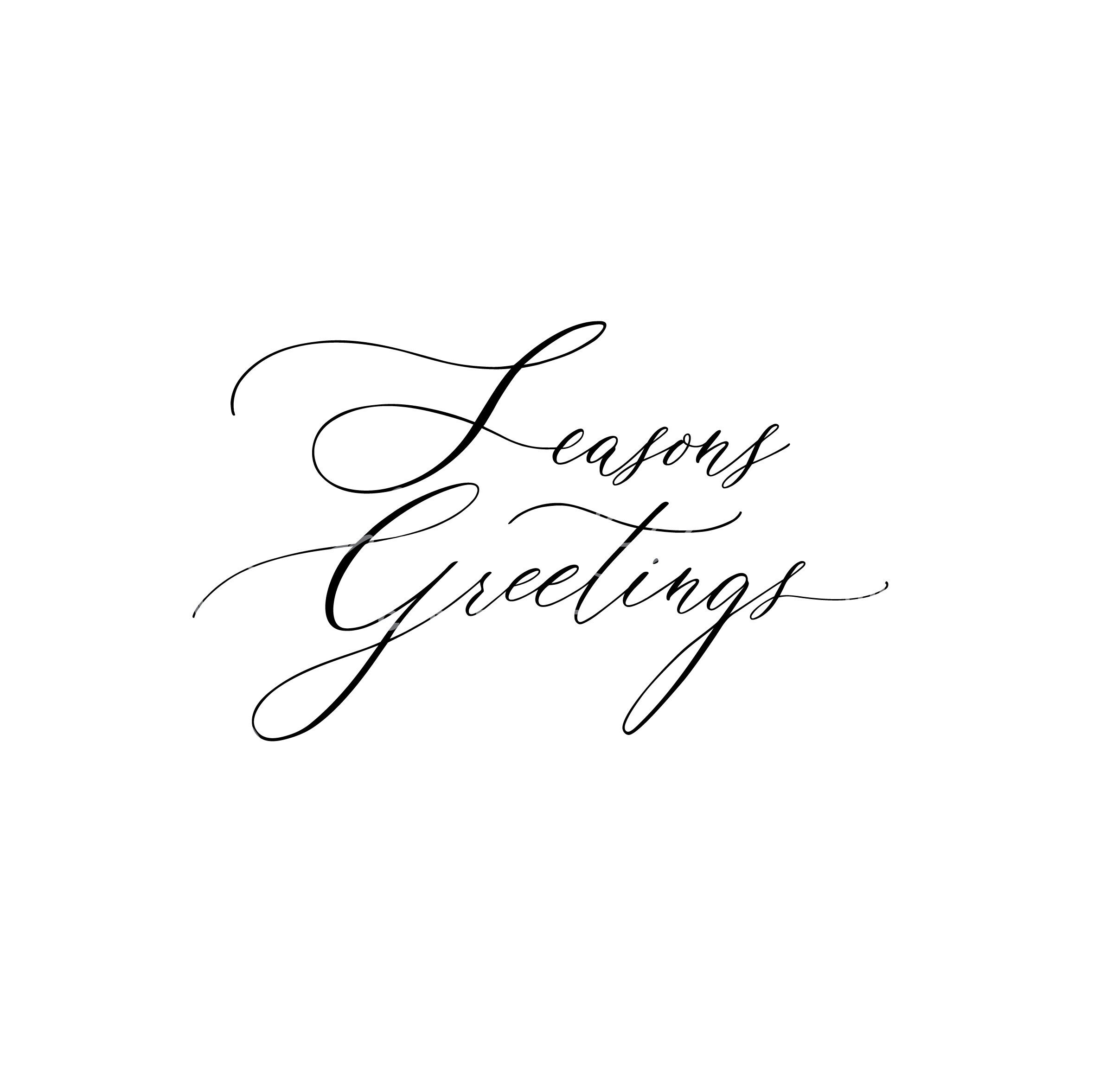 Beautiful, Elegant Seasons Greetings Script Typography SVG Digital File ...