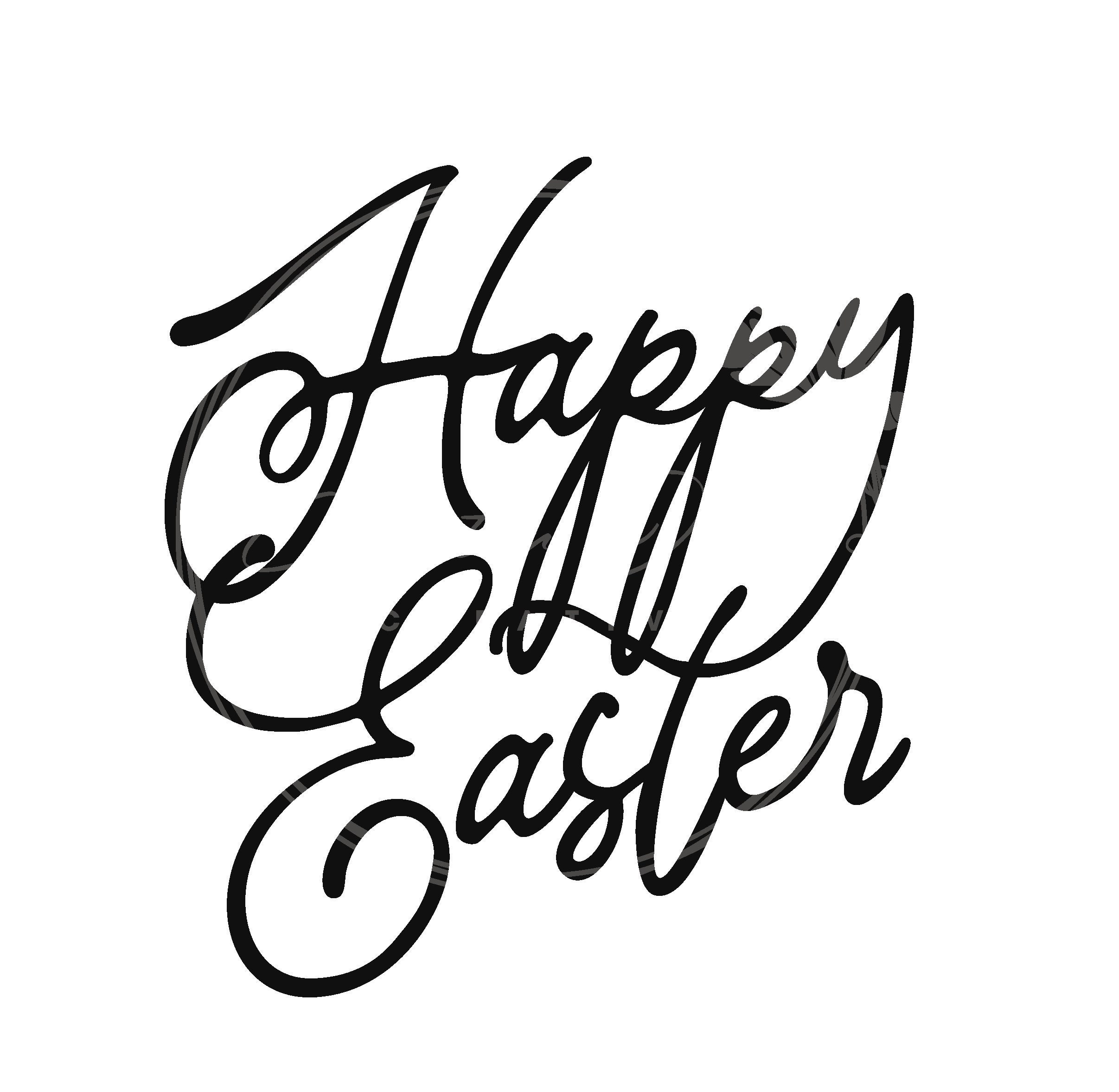 Hand-created Happy Easter Script Typography SVG PNG Digital File ...