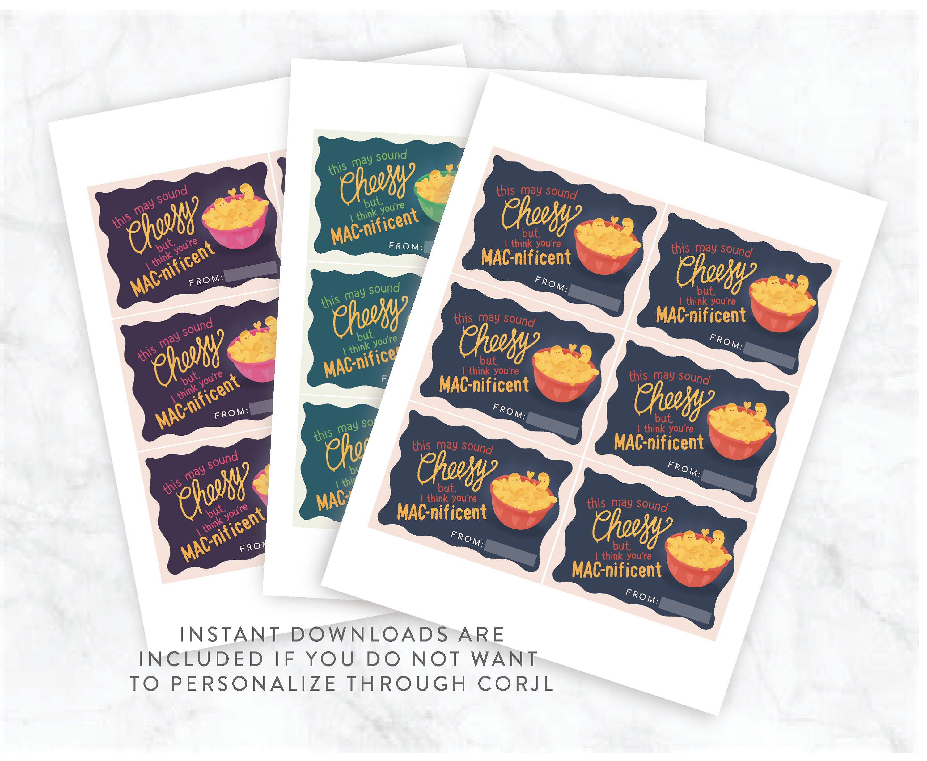 Cute, Mac-nificent Mac and Cheese Kids Classroom Valentine Cards ...