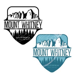 Mount Whitney California Mountain Crest Illustration SVG PNG Digital ...