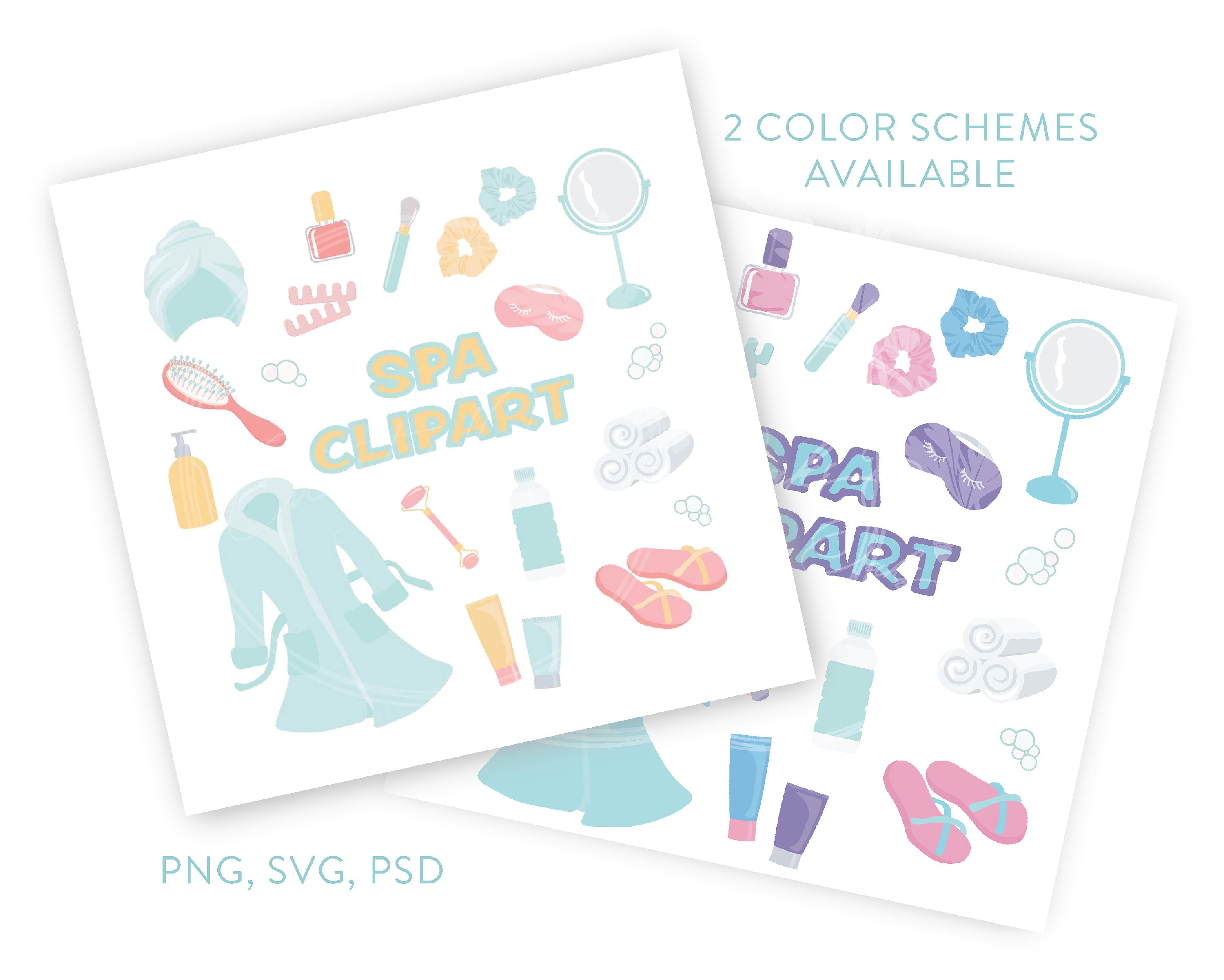 Spa Things for Spa Party, Bridal Shower, Girls Night Out Illustration ...