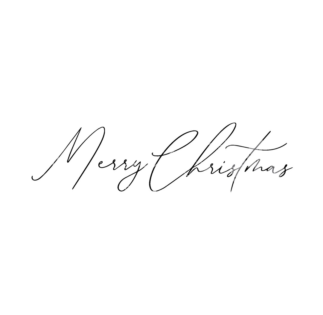 Hand-written Merry Christmas Script Typography SVG Digital File ...