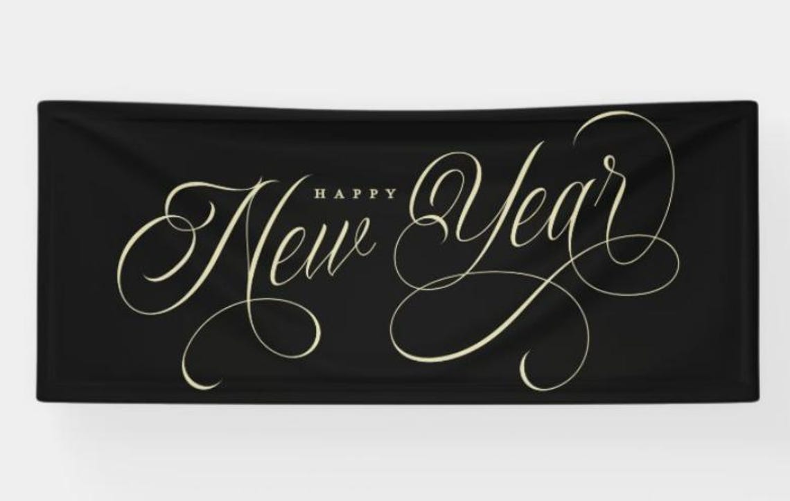 Beautiful, Elegant Happy New Year Script Typography SVG Digital File ...