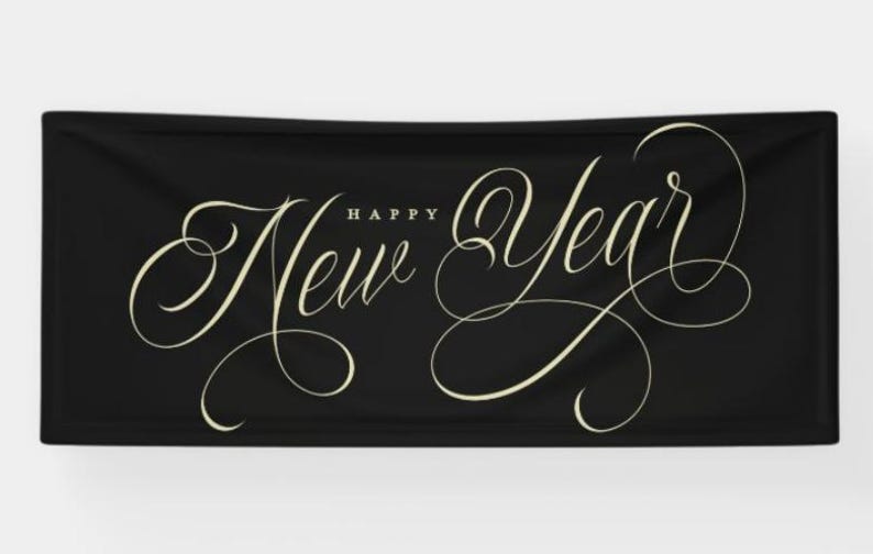 Beautiful, Elegant Happy New Year Script Typography SVG Digital File ...