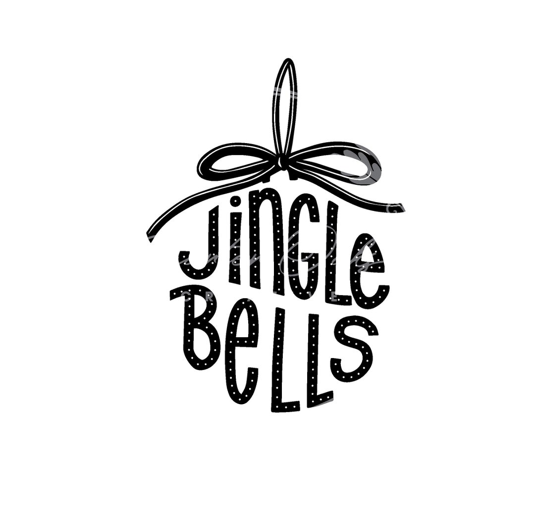 Fun, Jingle Bells With Bow Christmas/holiday Text Typography SVG ...