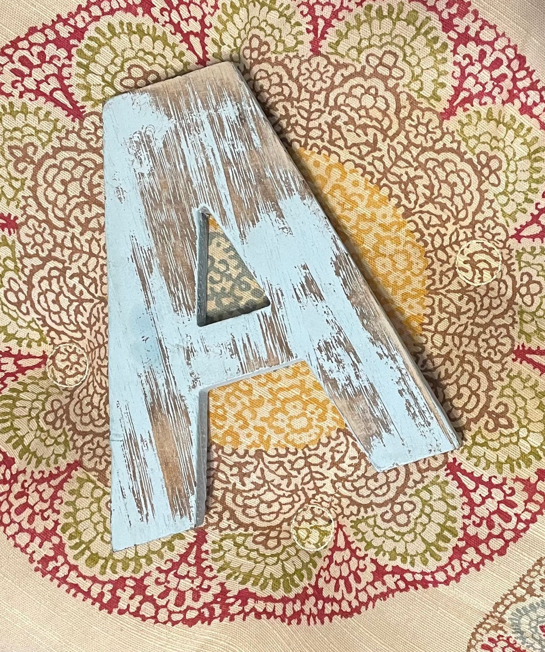 Wood Letters Alphabet Wall Art Shabby Chic Pastel Blue Letter A Wall ...