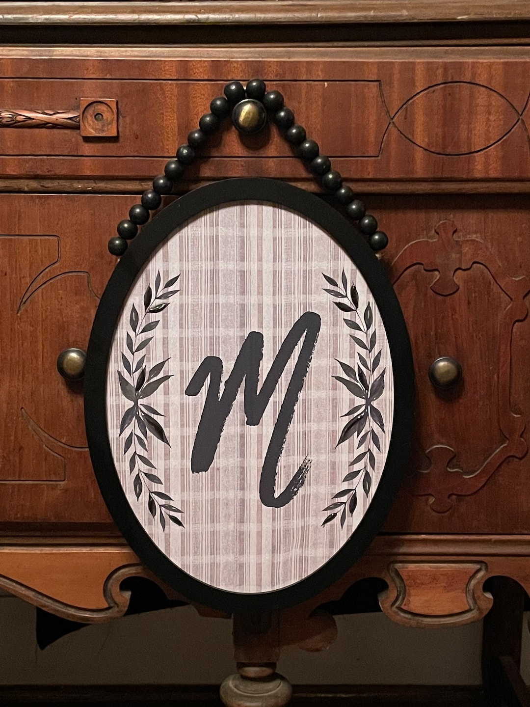 Letter M Framed Wall Art Monogramed Sign Wood Shabby Chic - Etsy