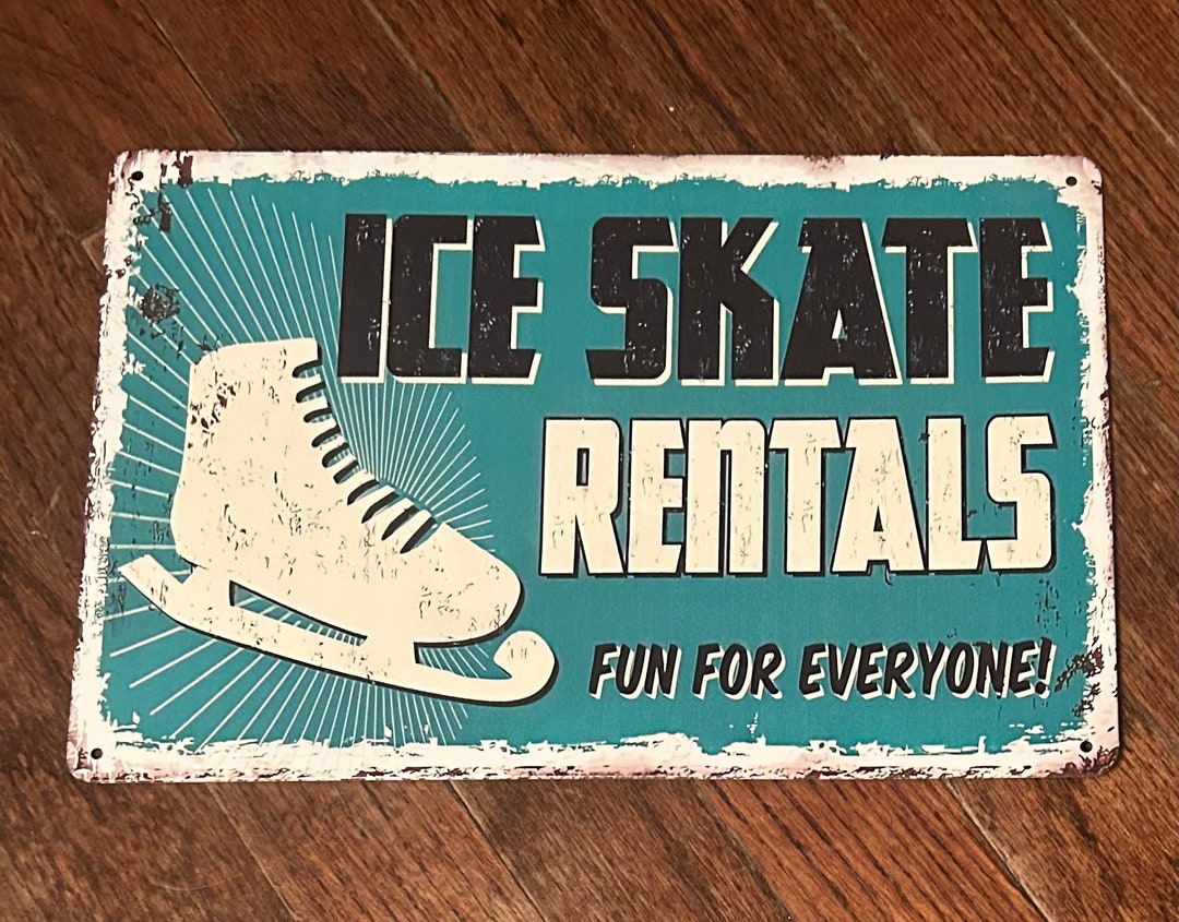 Ice Skate Rentals Tin Sign ~ Retro Advertisement - Etsy