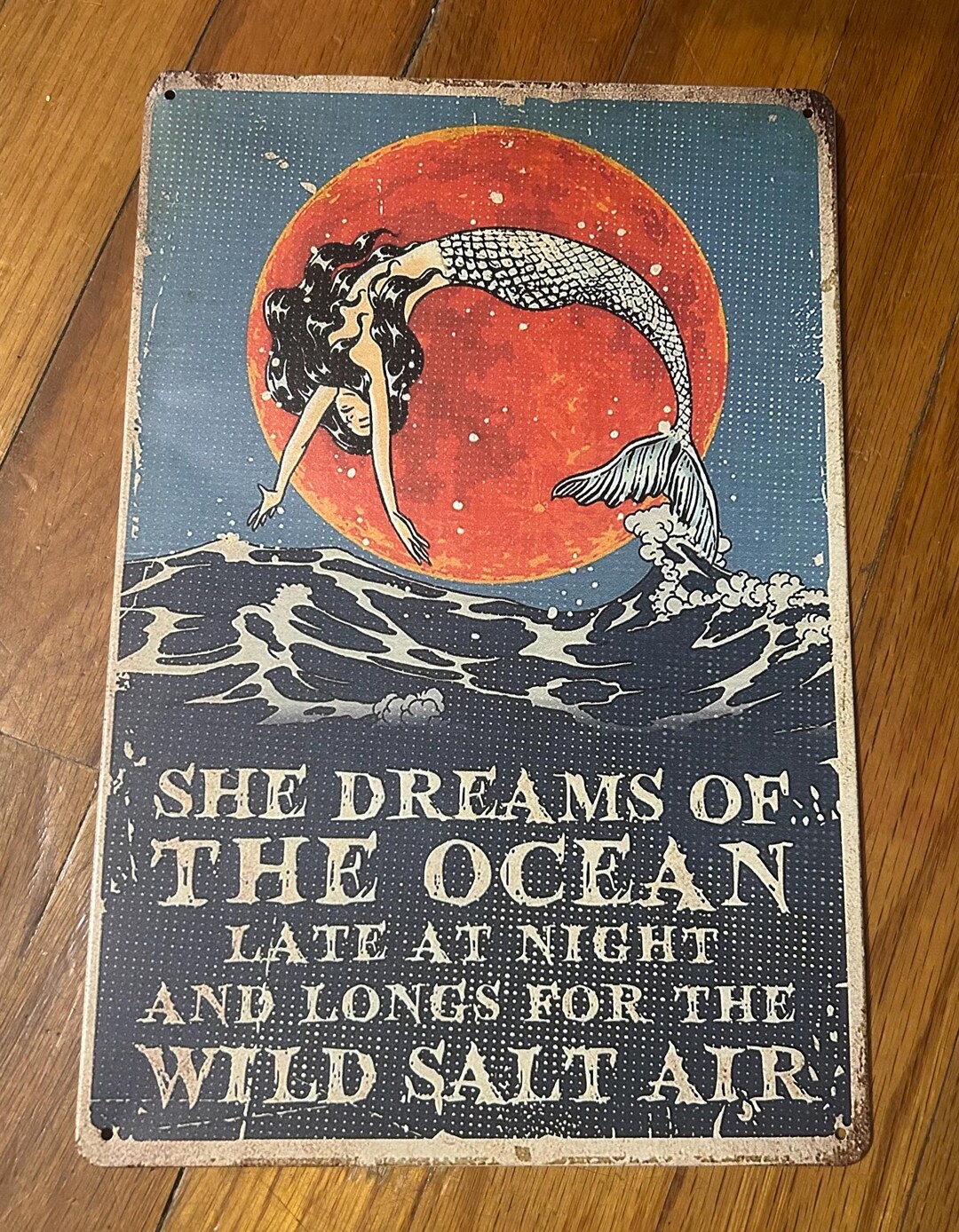 Mermaid Tin Sign Beach Decor - Etsy