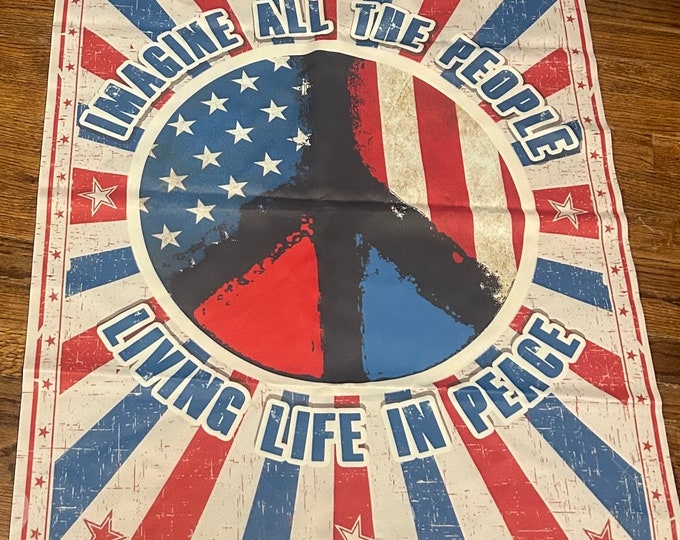 American Flag Peace Sign Imagine Flag Tapestry - Etsy