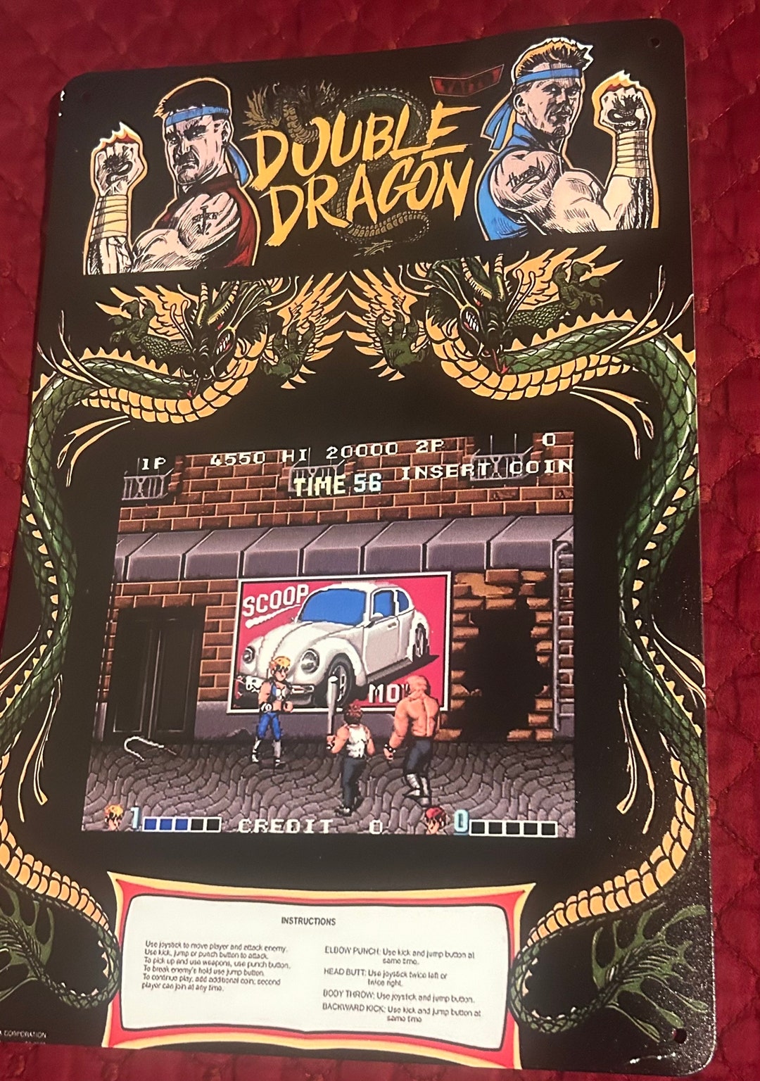Double Dragon Tin Advertisement Sign - Etsy