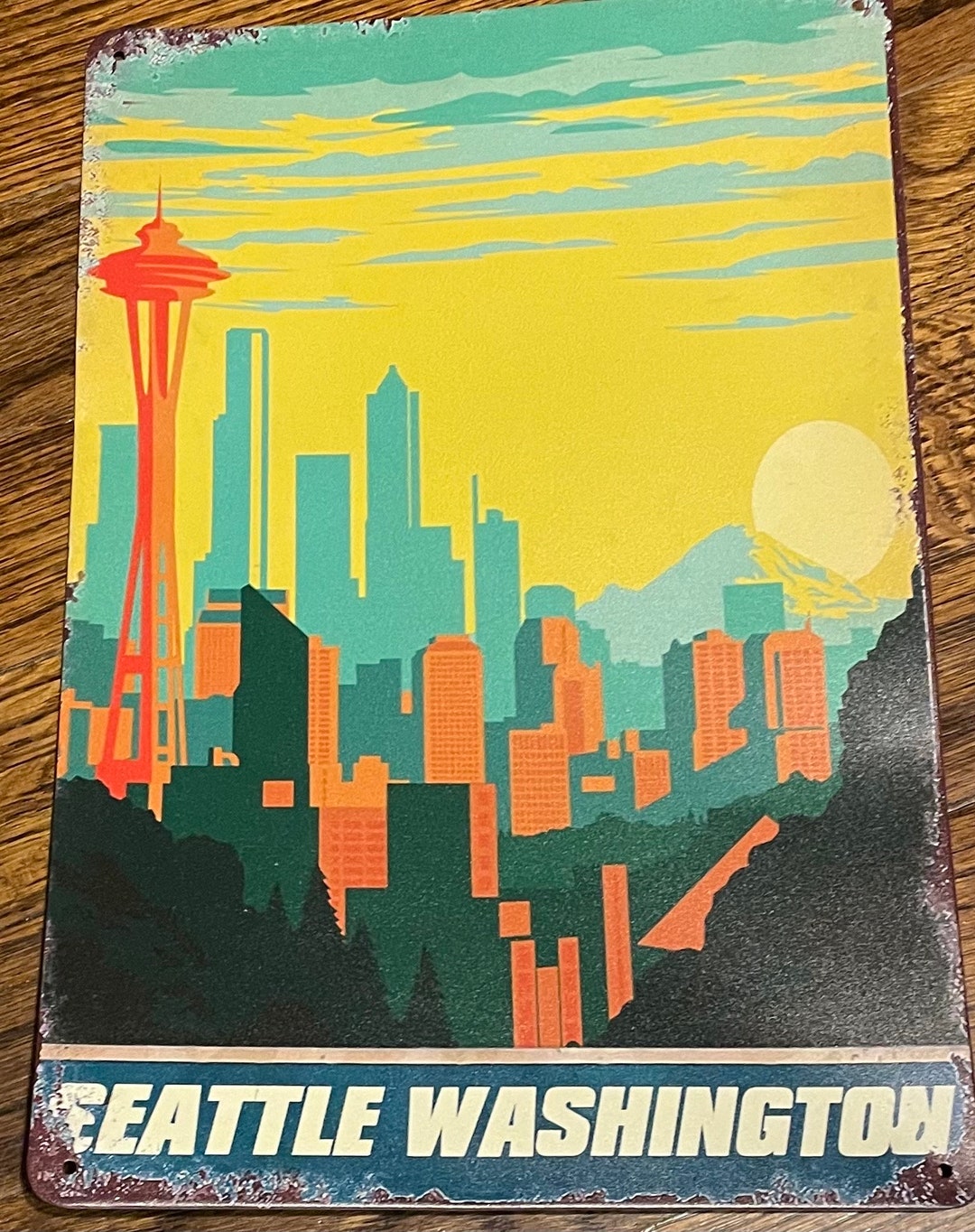Seattle Washington Tin Sign - Etsy
