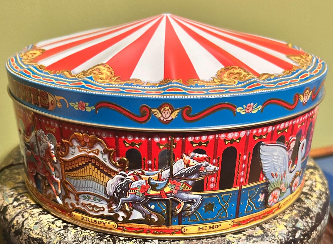 Vintage Sunshine Biscuits Carousel Gift Tin Holiday Cookies - Etsy