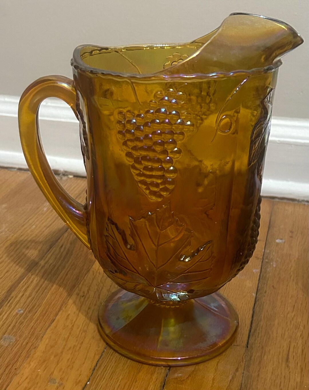 Indiana Carnival Glass Marigold Pitcher - Etsy