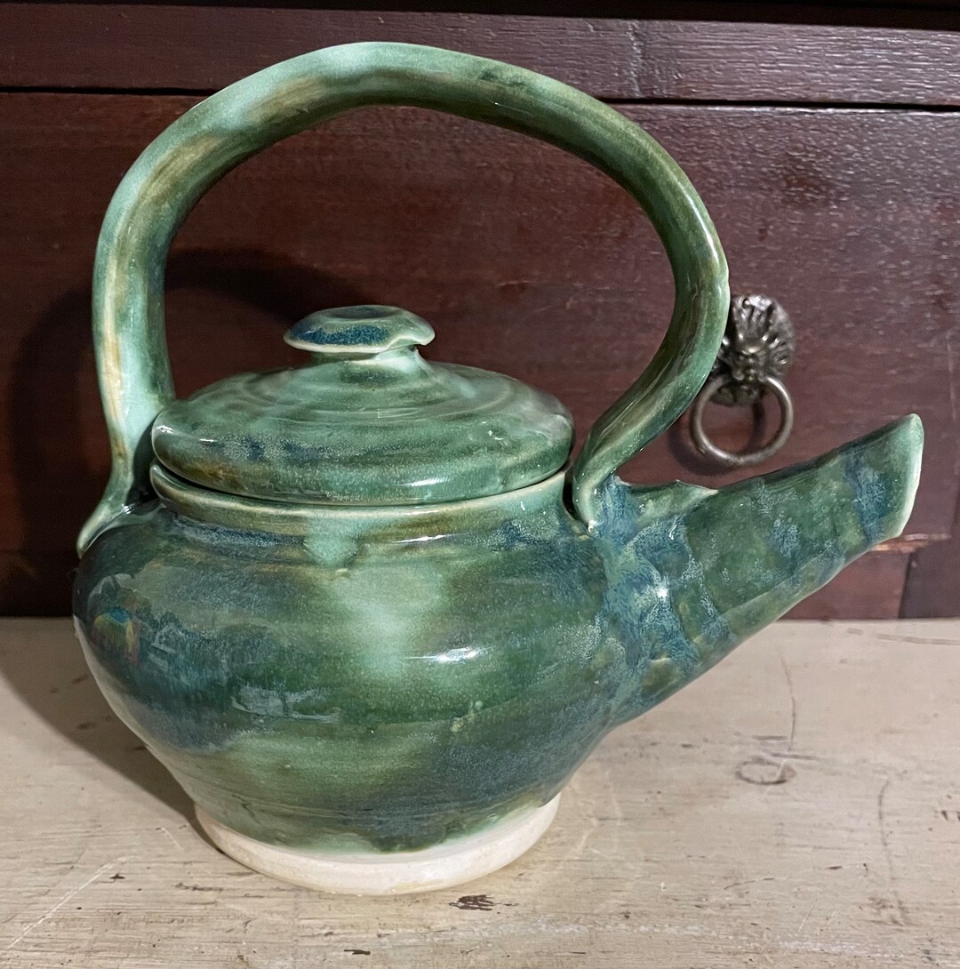 Folk Art Pottery Kettle - Etsy