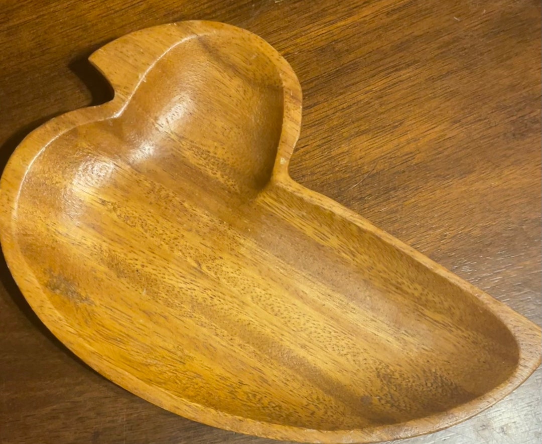 Wooden Duck Platter Tray Trinket Dish Vintage Made in the Philippines ...