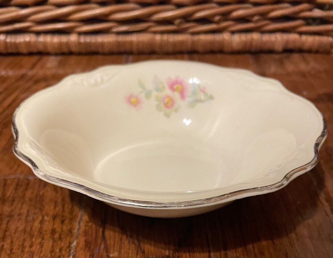 Homer Laughlin Porcelain Dish Floral Pattern Vintage Trinket Dish Bowl ...