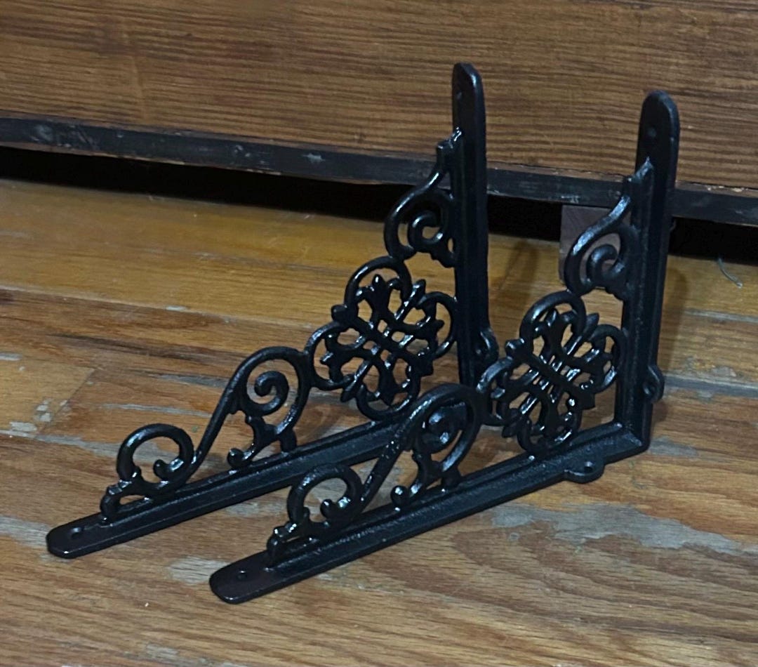 Wrought Iron Scrolled Shelf Brackets - Etsy