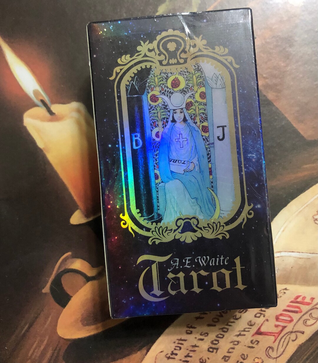 A.E. Waite Tarot Deck With Holographic Placement Box - Etsy