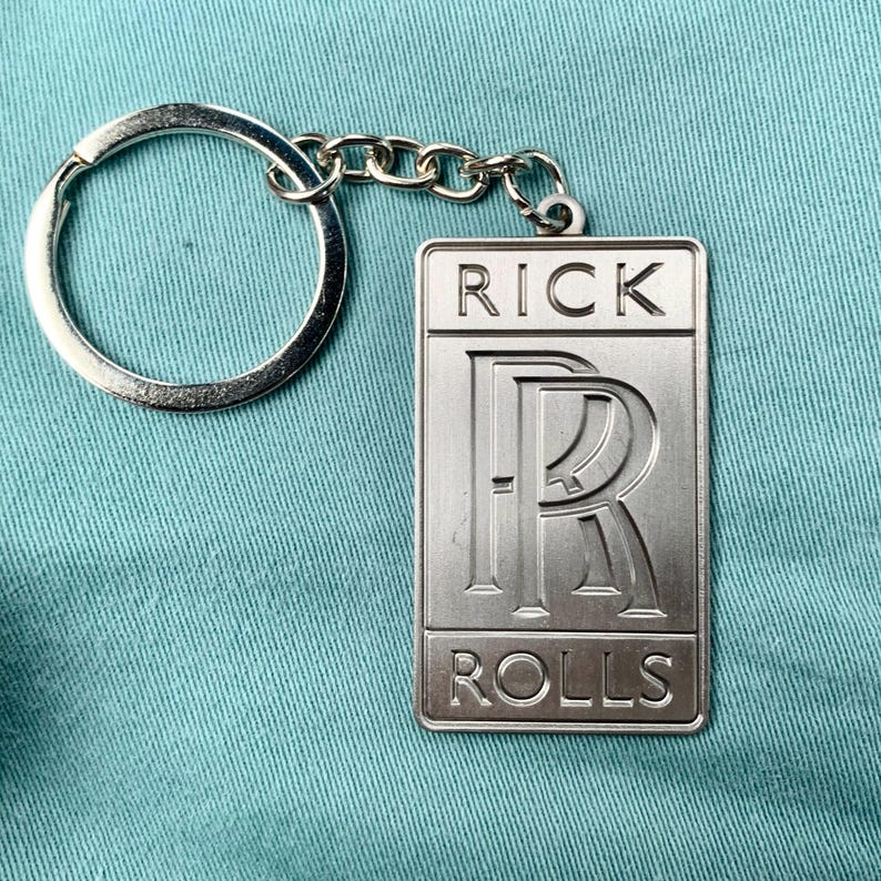 Rick Roll Rolls Royce Logo Metal Keychain - Etsy