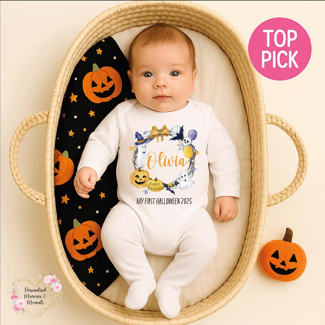 Personalised Baby's First Halloween's Outfit Costume: Wreath Keepsake ...