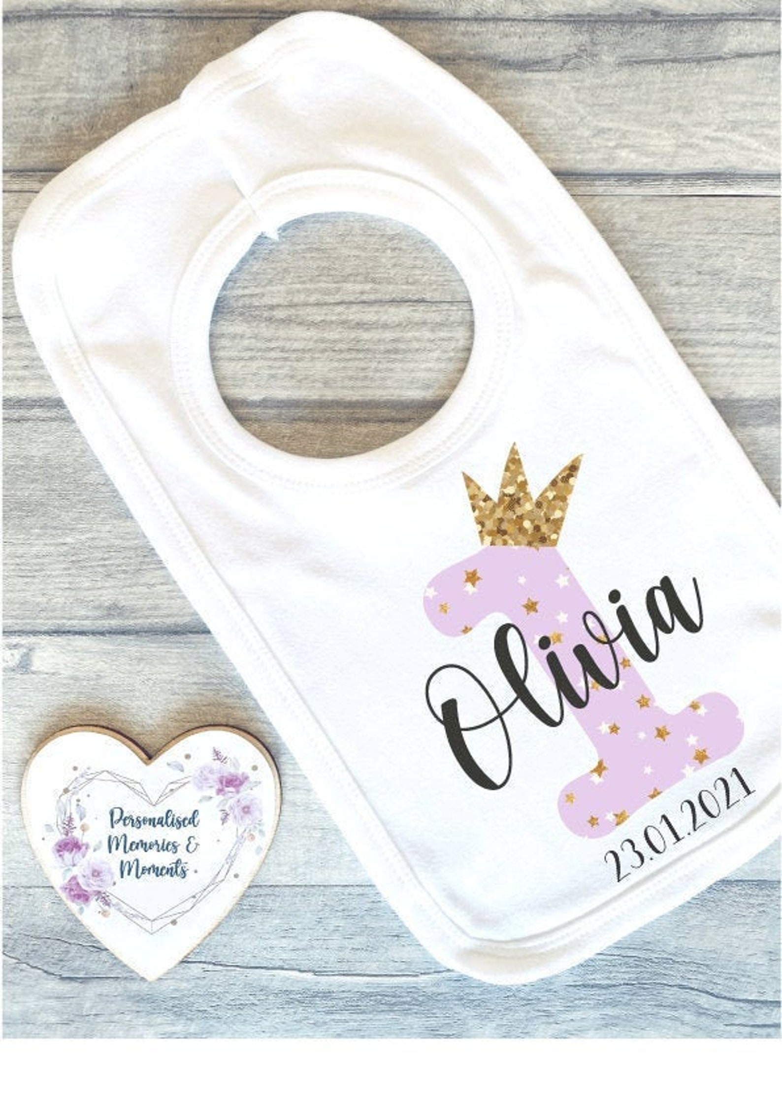 Personalised 1st Birthday Bib Birthday Keepsake | Etsy