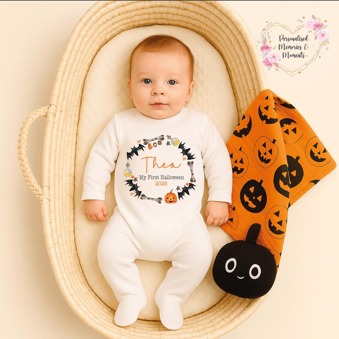 Personalised Baby's First Halloween's Outfit Costume: Wreath Keepsake ...