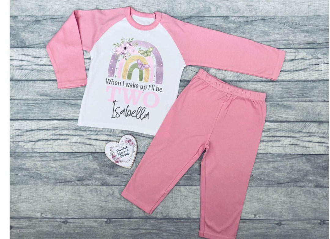 Personalised Rainbow Flower Birthday Pyjamas Birthday Pj's 1st First ...