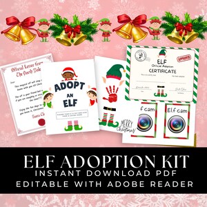 Editable Elf Adoption Kit, Adopt an Elf Printable, Elf Certificate ...