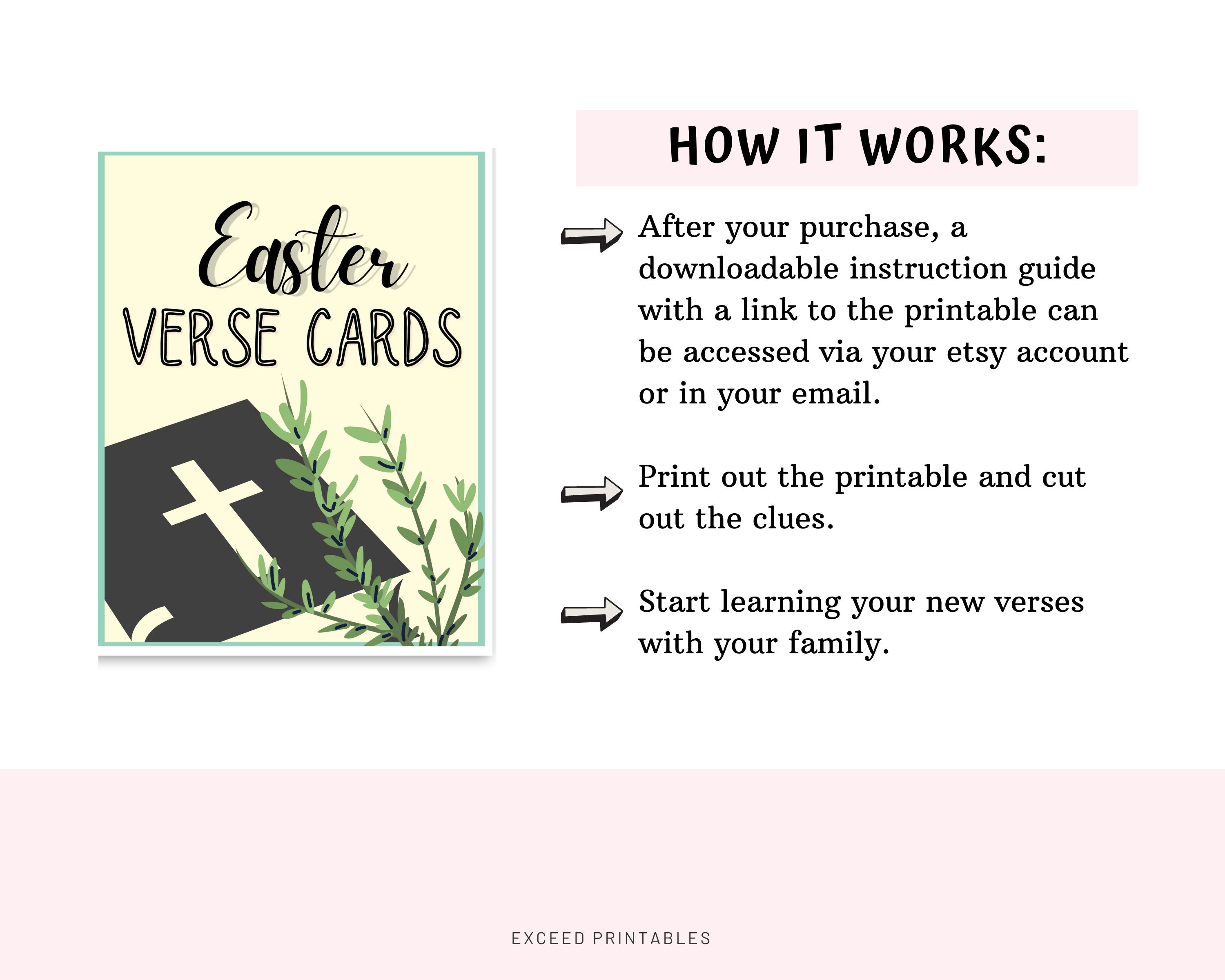 Easter Bible Verse Printable Cards for the Family, Bible Scriptures for ...