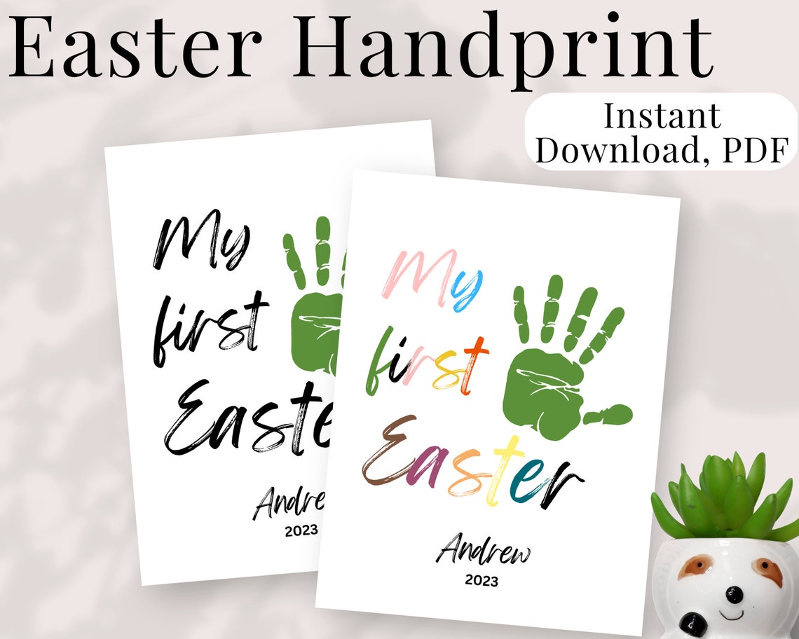 Printable Handprint Easter, My First Easter Handprint Printable, Baby ...