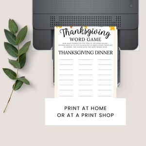 Printable Thanksgiving Word Scramble Game and Answer Key, Fun ...