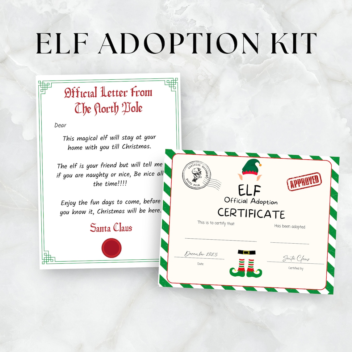 Elf Adoption Editable Kit, Adopt an Elf Printable, Elf Certificate ...