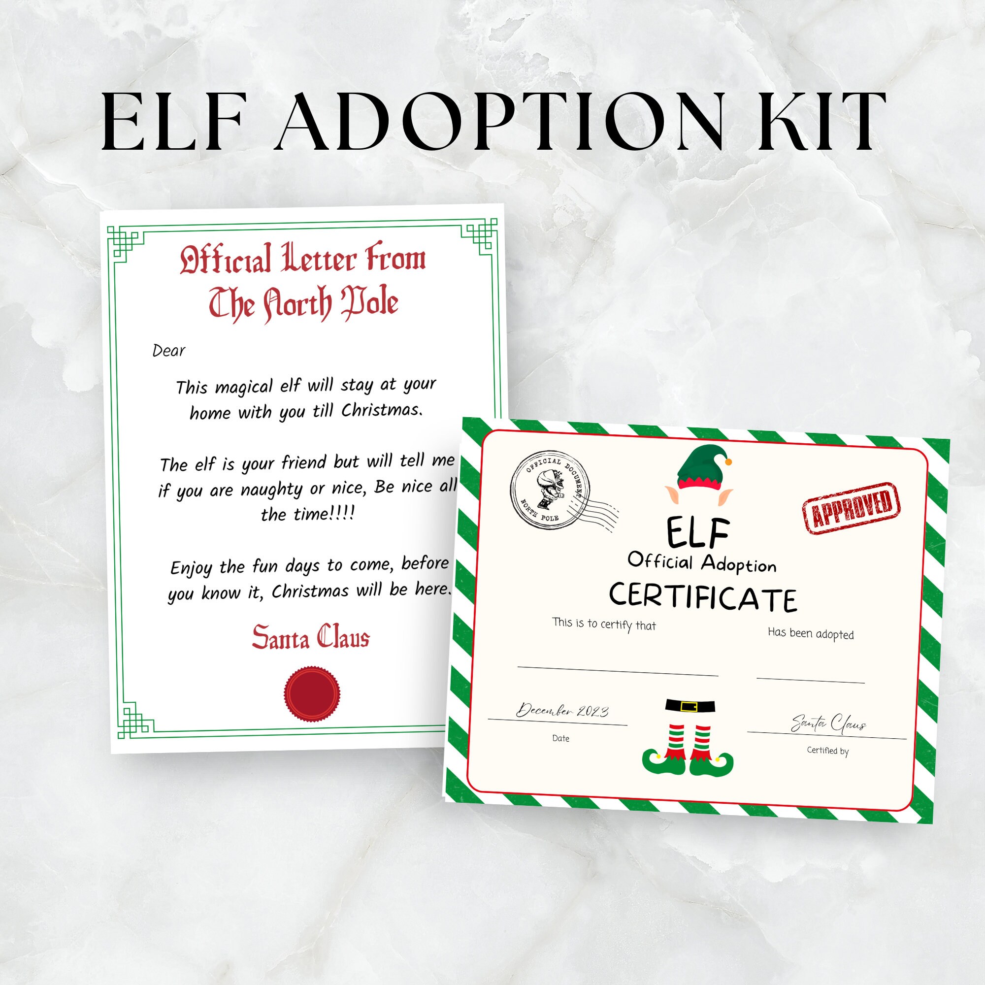 Elf Adoption Editable Kit, Adopt an Elf Printable, Elf Certificate ...