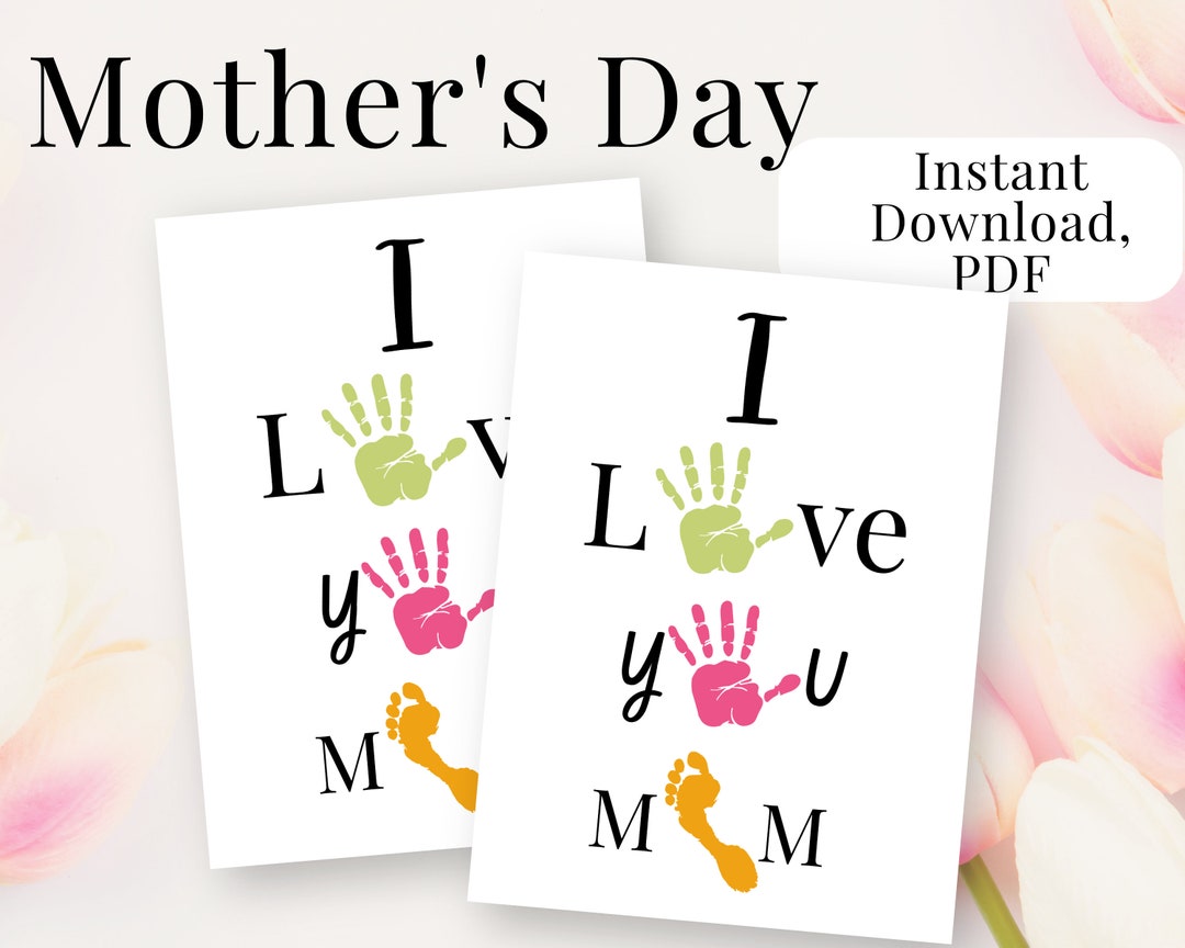 Mothers Day Handprint Wall Art, Custom Mother’s Day Art Print ...