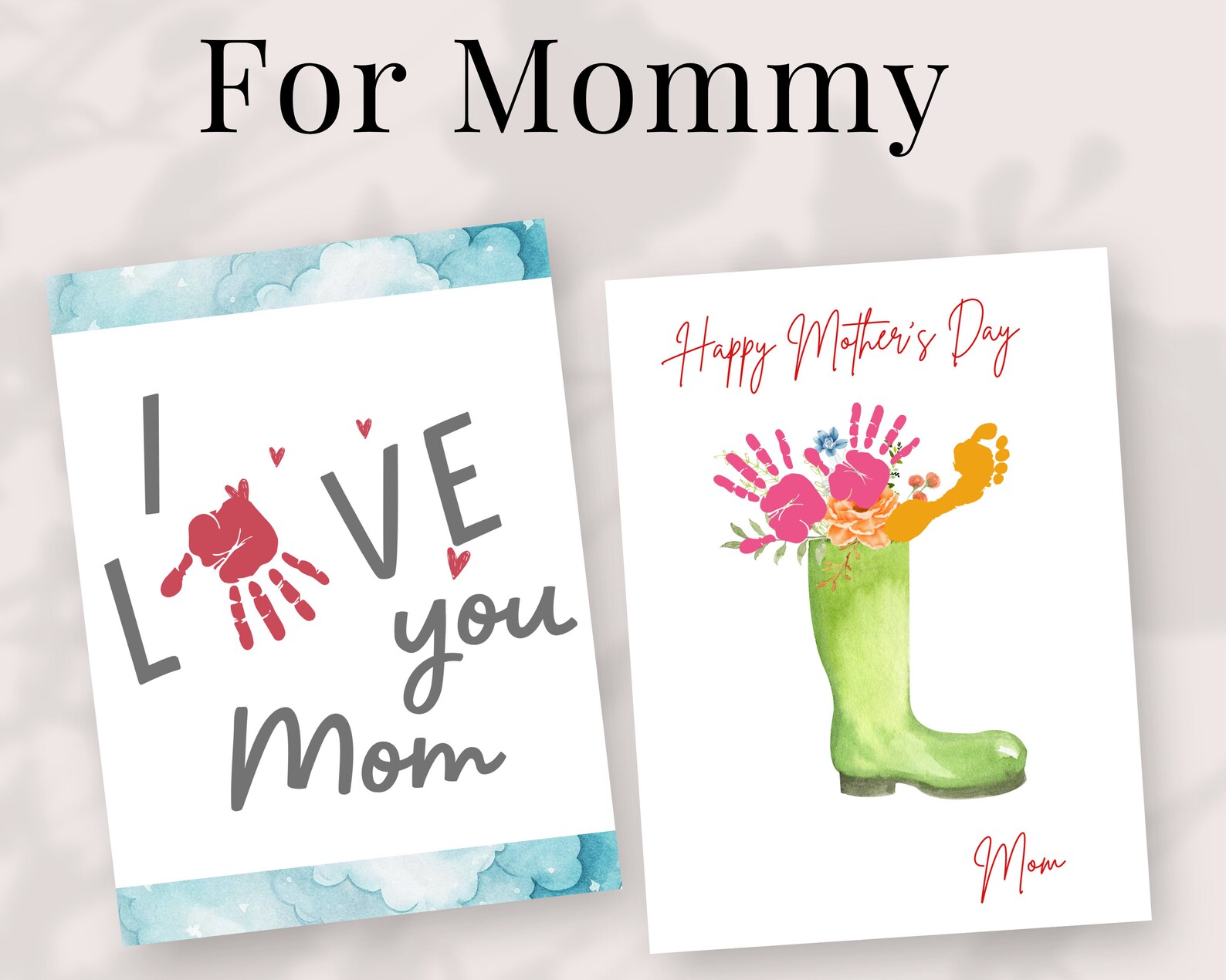Mothers Day Handprint Printable From Son Daughter, First Mother's Day ...