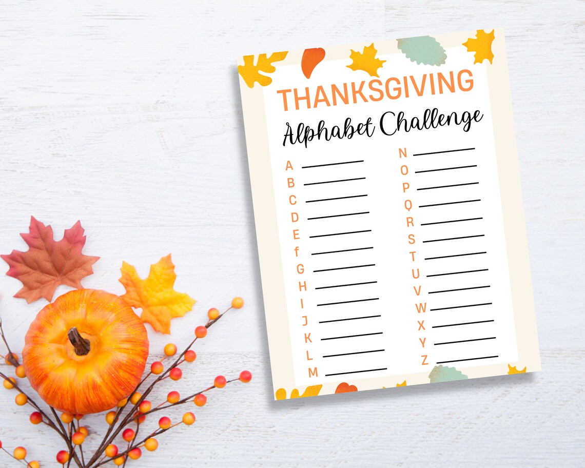 Thanksgiving Alphabet Game, Thanksgiving A-Z Game, Thanksgiving ...