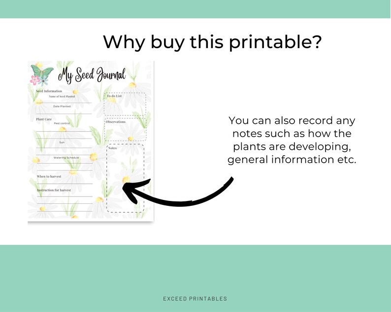Seed Journal Printable, Garden Journal Planner, Vegetable Garden ...