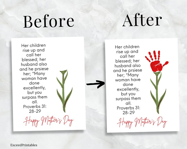 Mothers Day Handprint Bible Verse, Custom Mothers Day Art Print ...