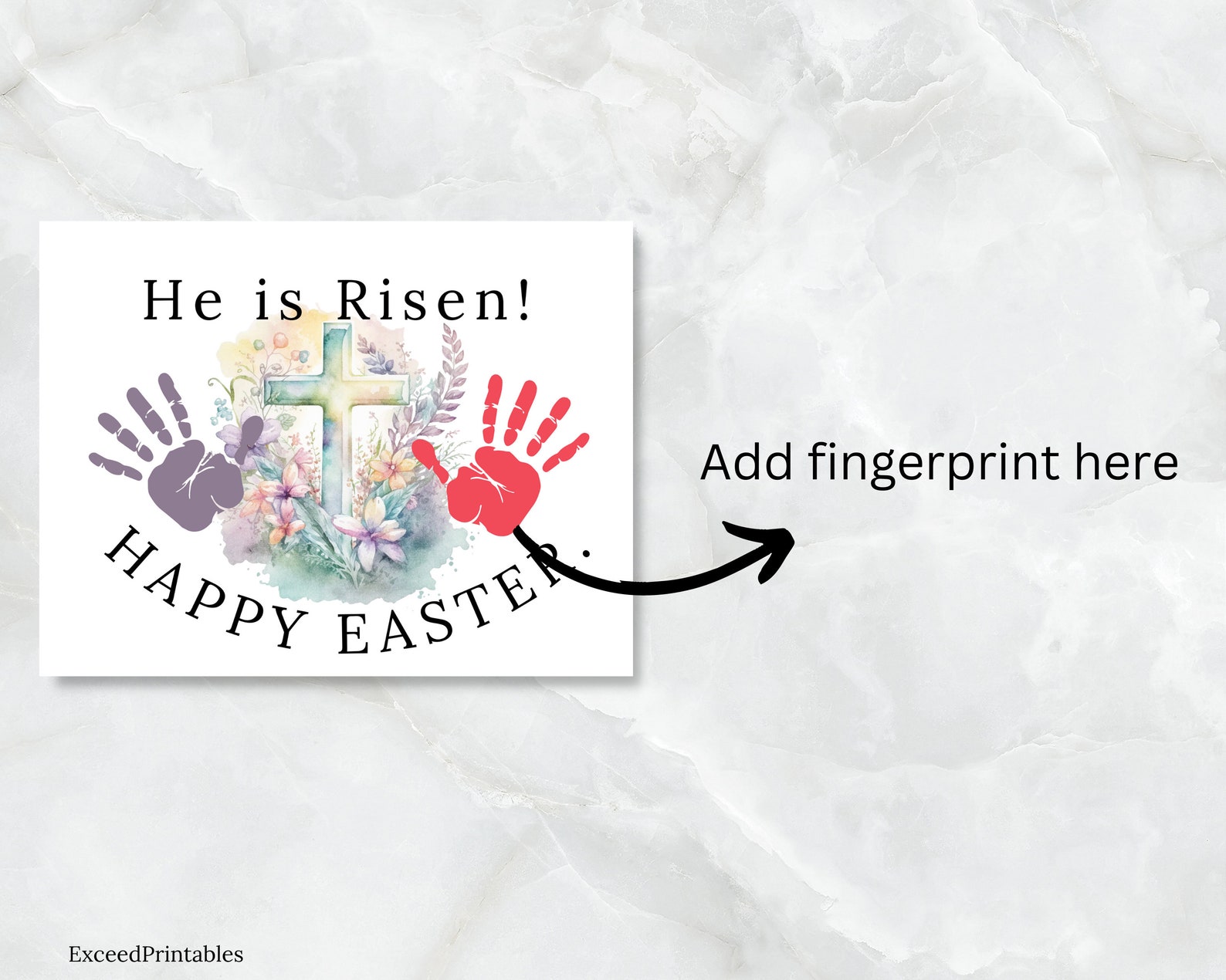 Jesus is Risen Easter Handprint Art, Christian Easter Handprint ...