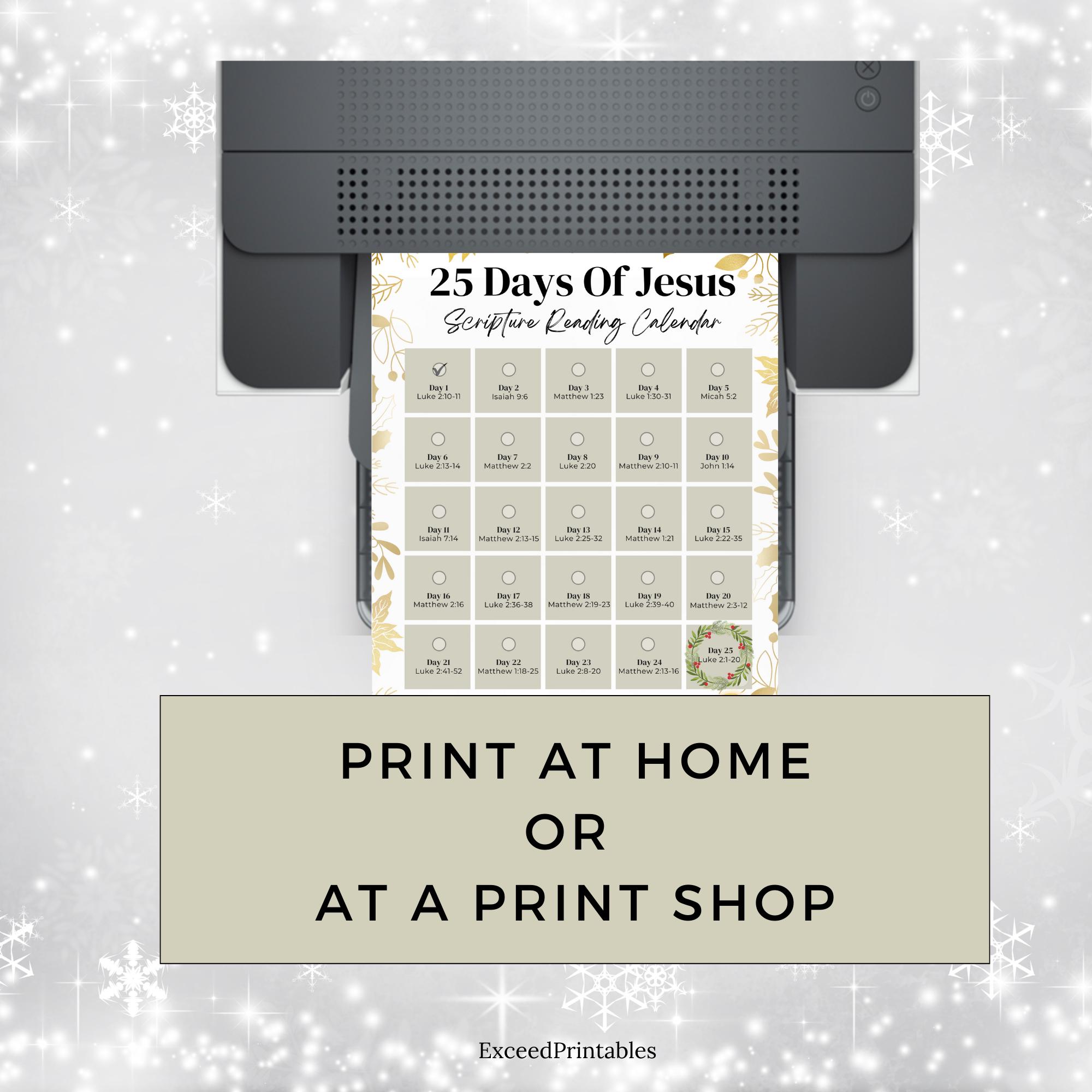 25 Christmas Bible Cards Printable, Christmas Advent Scripture Calendar ...