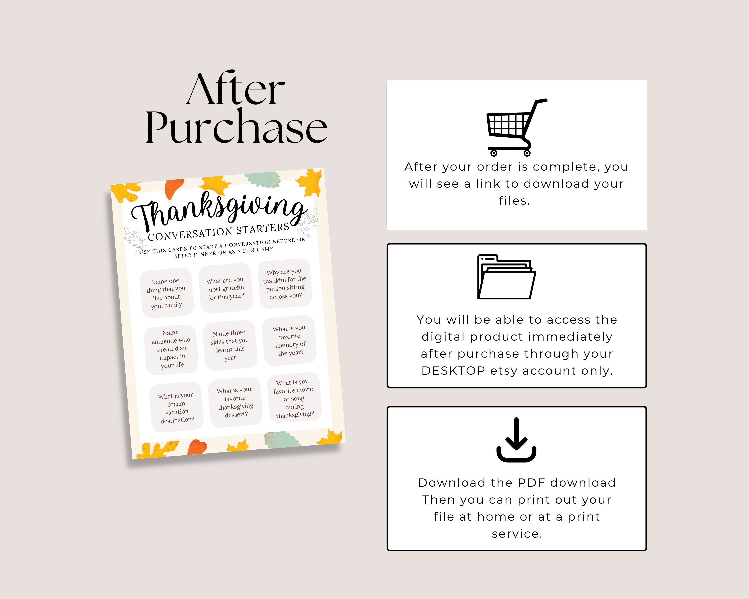 Printable Thanksgiving Conversation Cards, Family Celebration Game ...