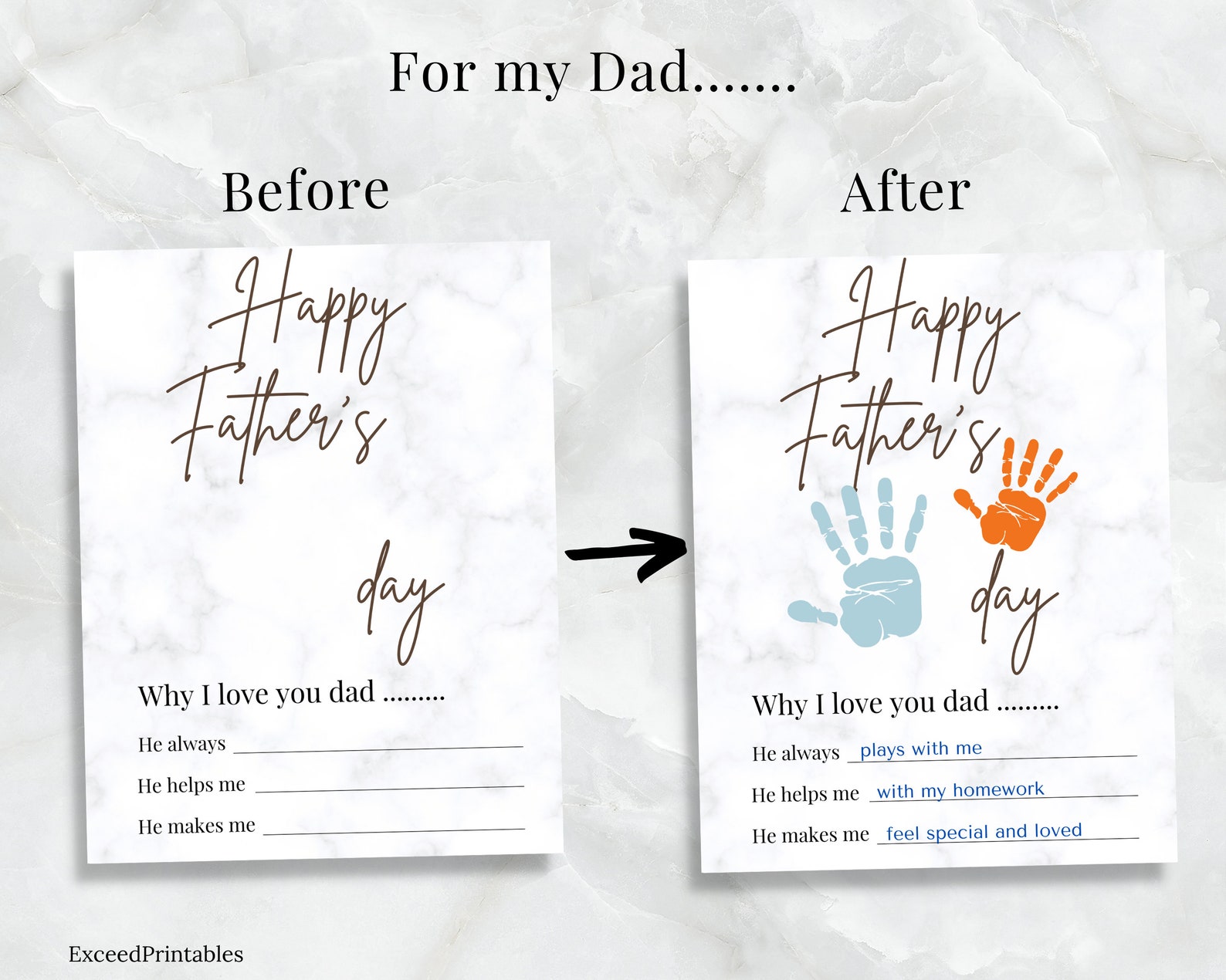 Fathers Day Handcraft Printable, Printable Fathers Day Flower Craft for ...