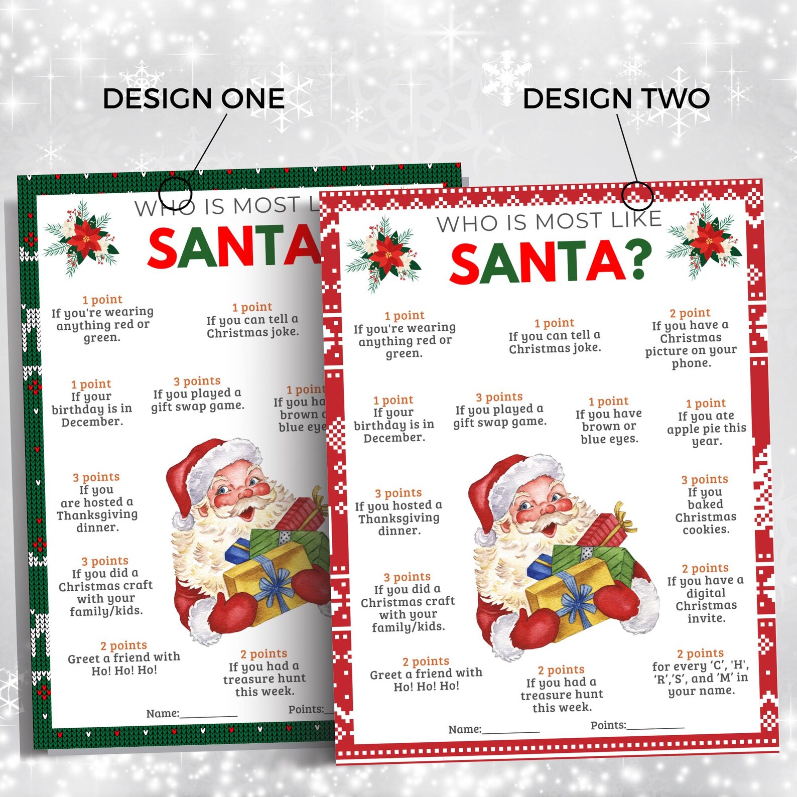 Who is Most Like Santa Game, Fun Christmas Party Game, Holiday ...