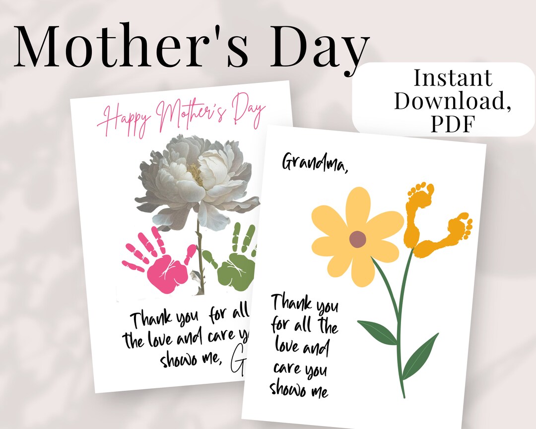 Grandma Handprint Art Bundle, Custom Grandma Art Print, Nana Handprint ...