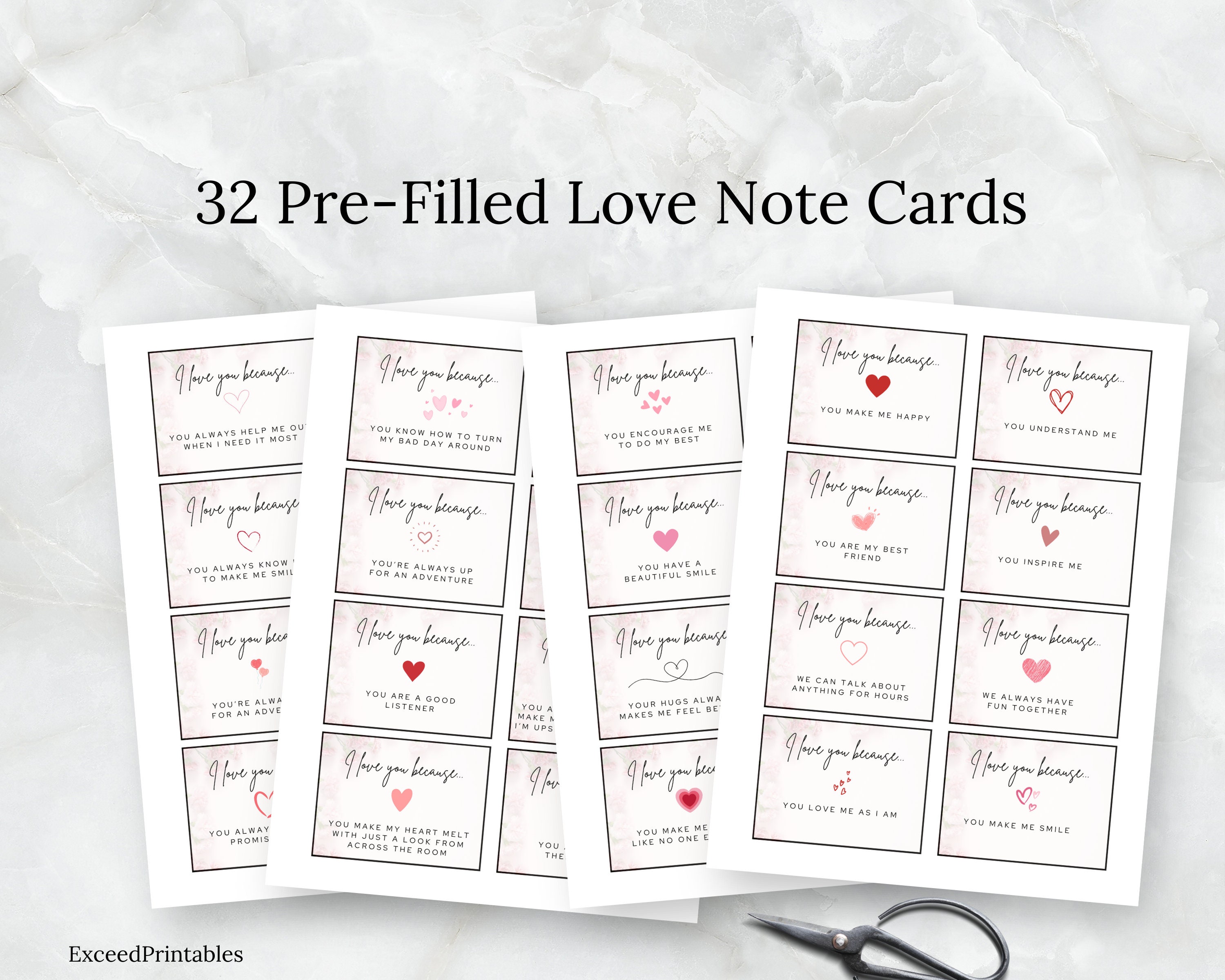 Mothers Day Love Notes Printable, Love Notes Cards, Custom Love ...