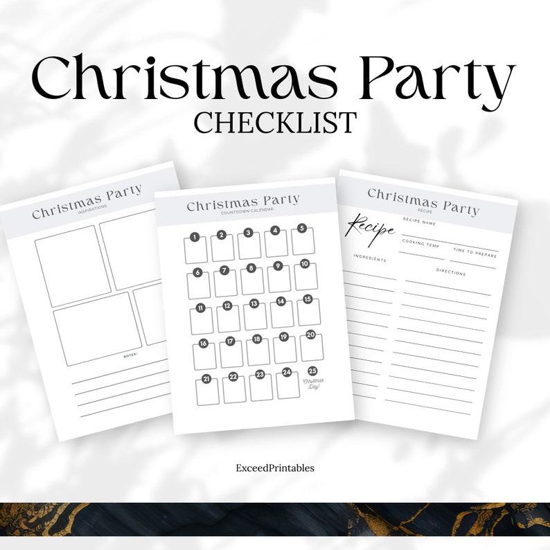 Christmas Party Checklist Printable, Party Planner, Party Checklist ...