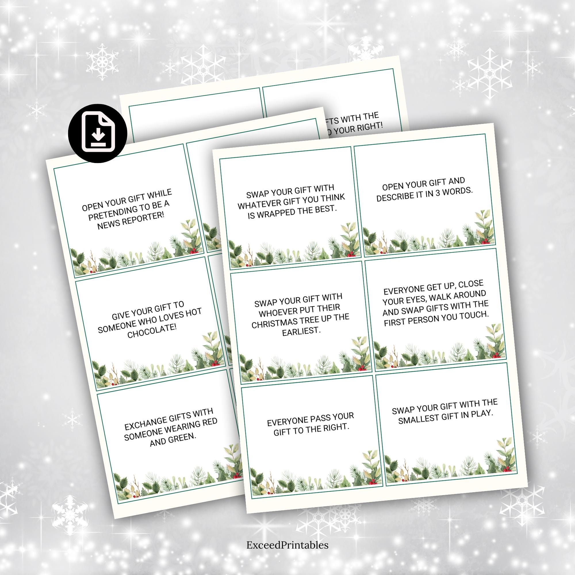 White Elephant Gift Exchange Game, Christmas Gift Exchange Game, White ...
