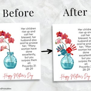 Mothers Day Bible Verse Handprint Art Bundle, Mothers Day Handprint ...