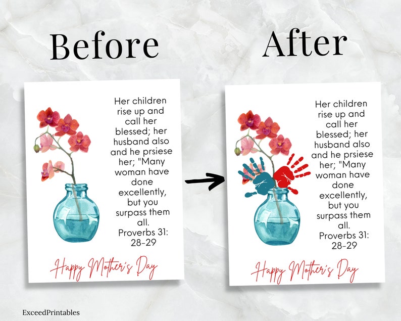 Mothers Day Bible Verse Handprint Art Bundle, Mothers Day Handprint ...